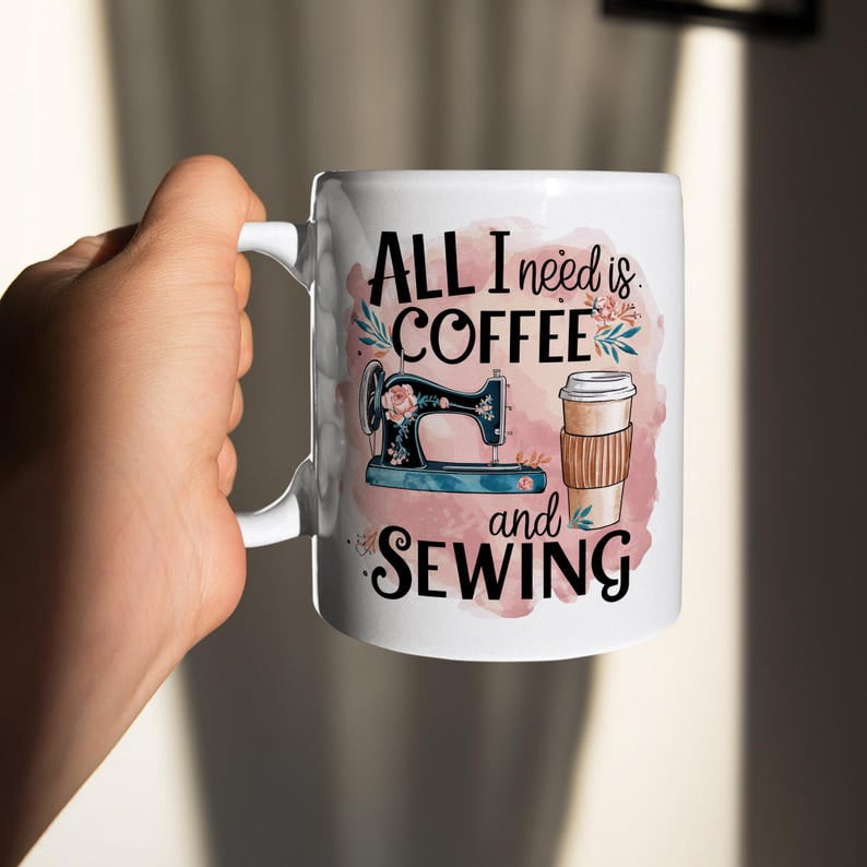 Sew Addicted To Sewing Coffee Mugs, Home Crafting Coffee Cups, Gif for ...
