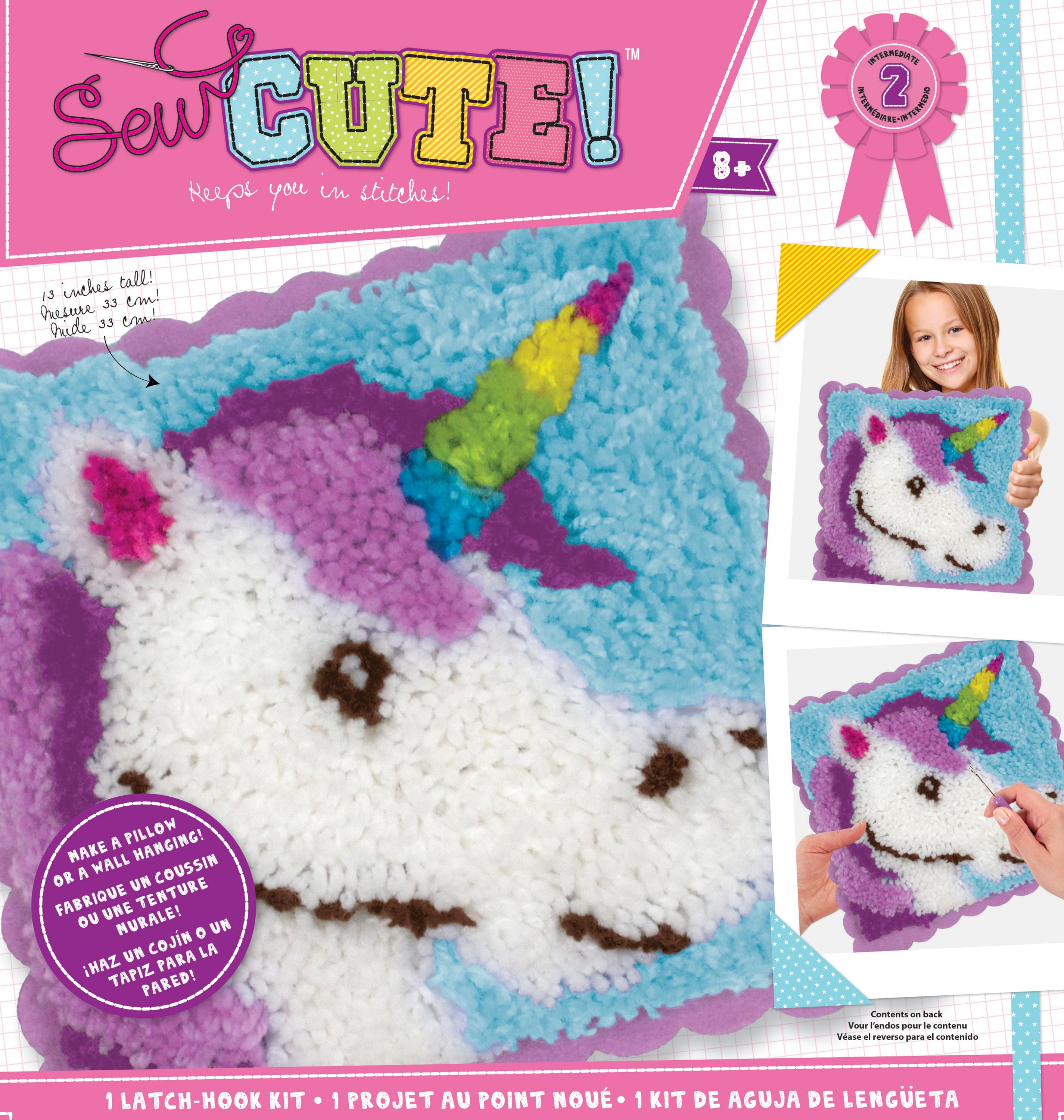 Sew Cute! Latch Hook Kit-Unicorn - Walmart.com