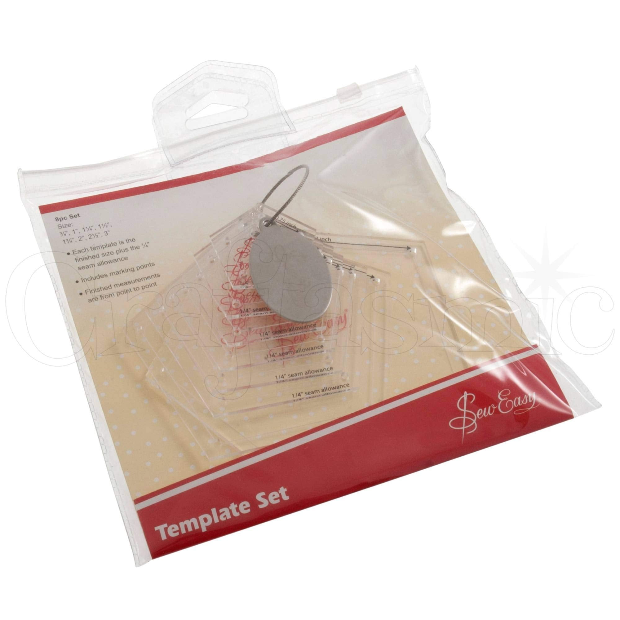 Sew Easy Patchwork Mini Pentagon Template Set - Walmart.com