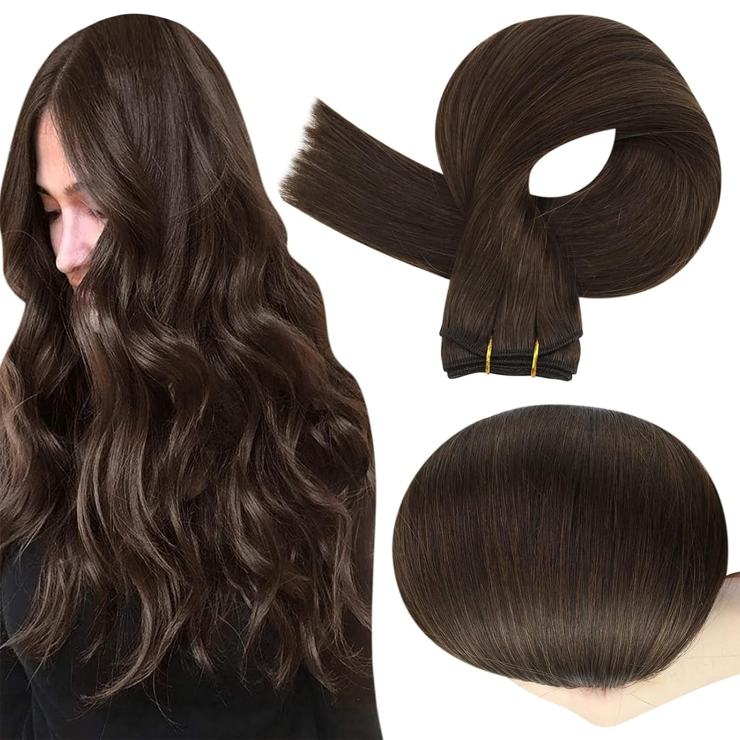 Sew In Hair Extensions Real Human Hair 22 Inch Weft Extensions Real ...