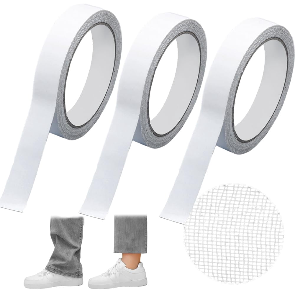 No Sew Hemming Tape Fabric Adhesive, 3 Rolls Heavy Duty Iron on Hem ...