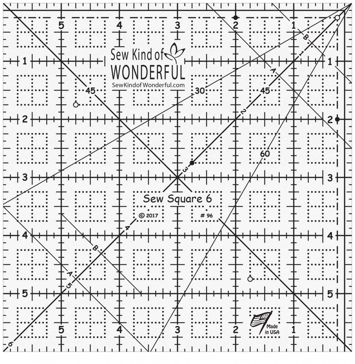 Sew Kind Of Wonderful Ruler Sew Square 6 - Walmart.com