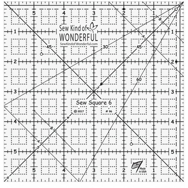 Sew Kind Of Wonderful Ruler Sew Square 6 - Walmart.com
