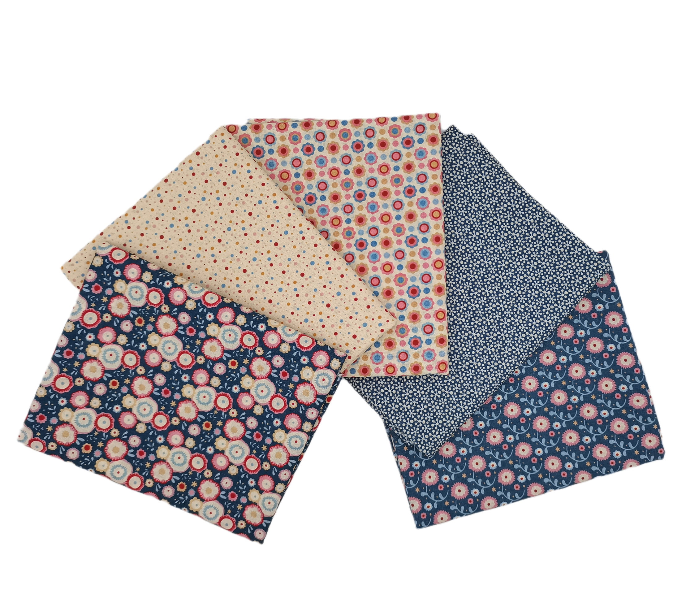 Sew Mama Blue Fat Quarters Fabric Bundles, Precut Cotton Fabric Squares ...