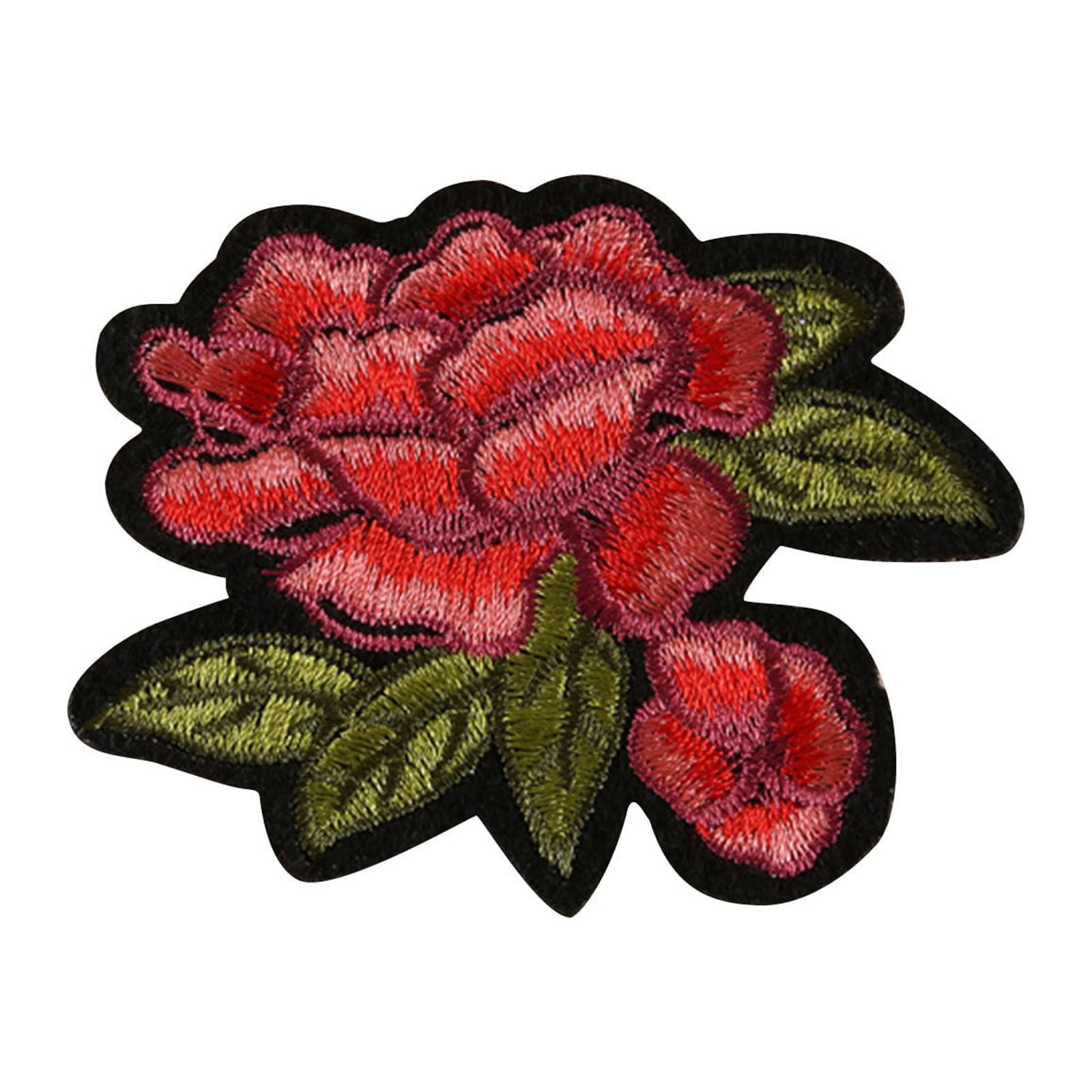 Sew On Embroidered Flower Patches Pink Petal Flower Embroidery ...