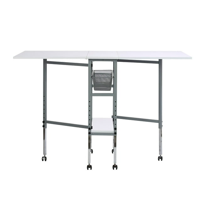 Sew Ready Large Crafting Work Table - Collapsible, Adjustable, Foldable with Storage, Silver ...
