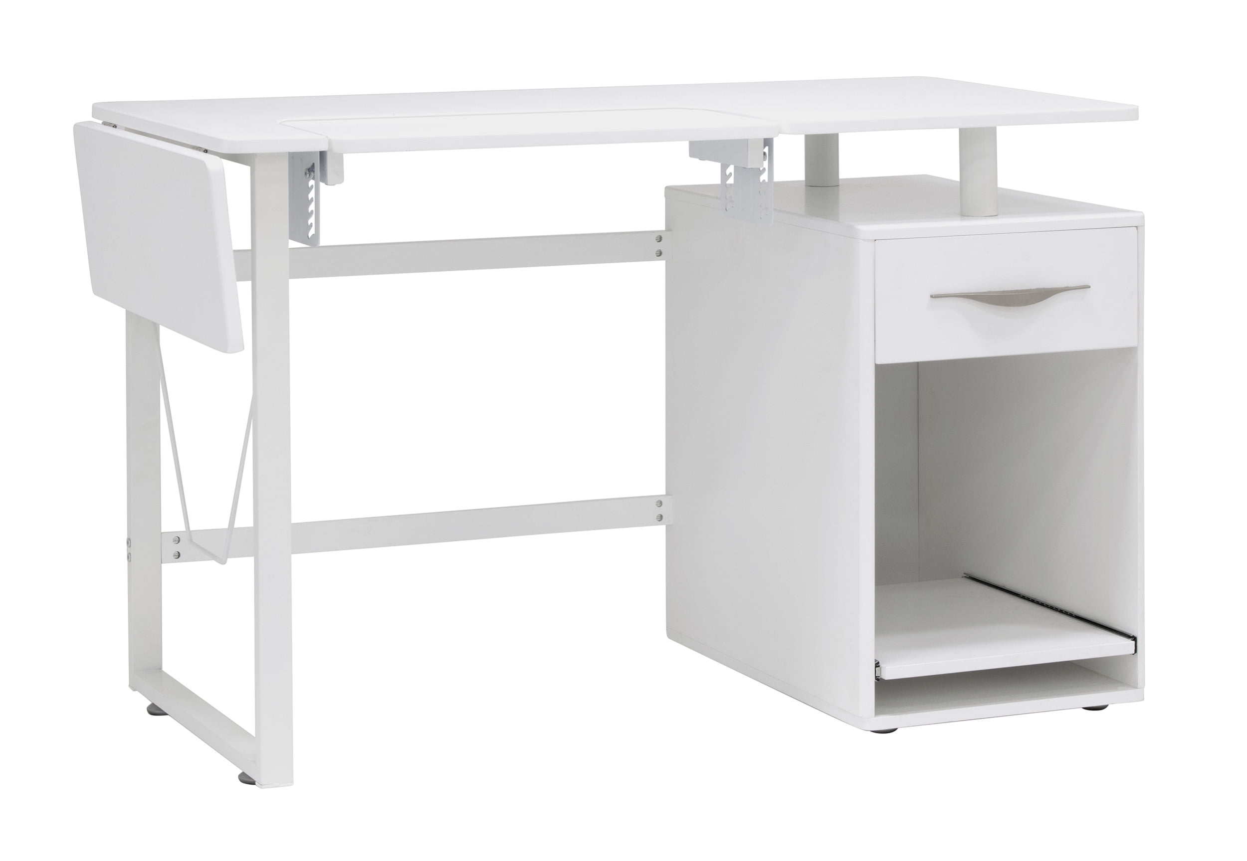 Sew Ready Pro Line Wood Sewing Table with Storage in White - Walmart.com