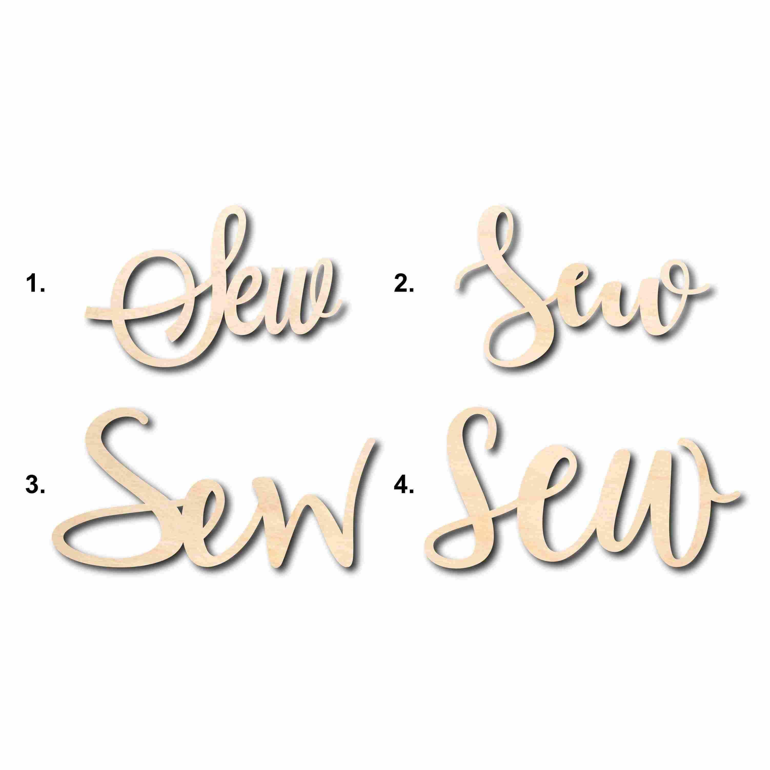 Sew Sign Unfinished Wood Cutout Home Decor DIY Option 4- 12" Wide / 1/8 ...