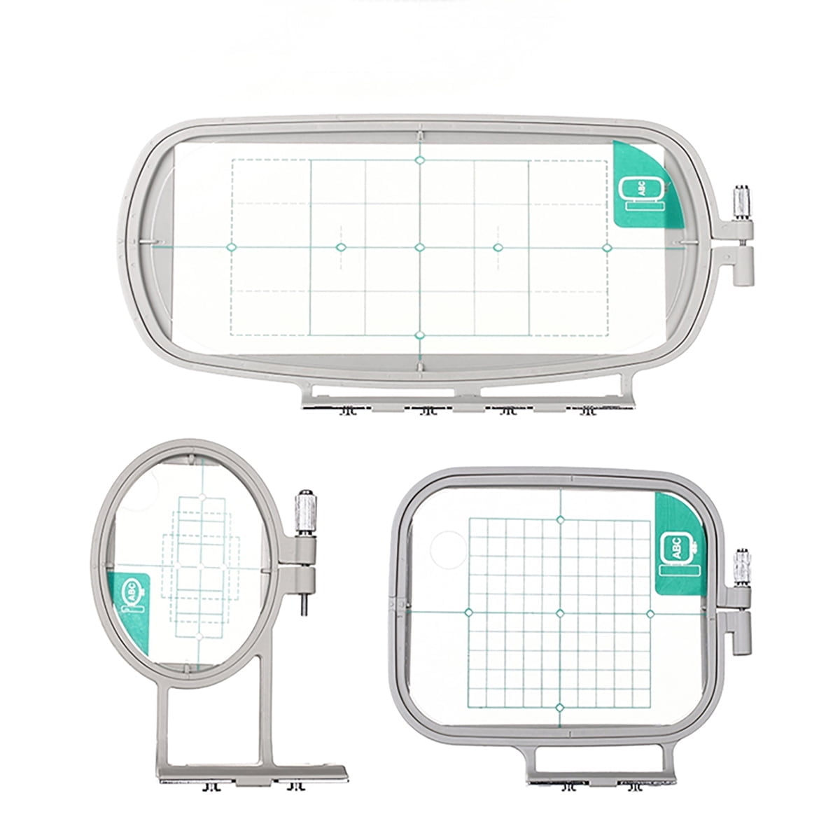 Sew Tech Large Embroidery Hoops Set with Grid Sheets for Brother ...