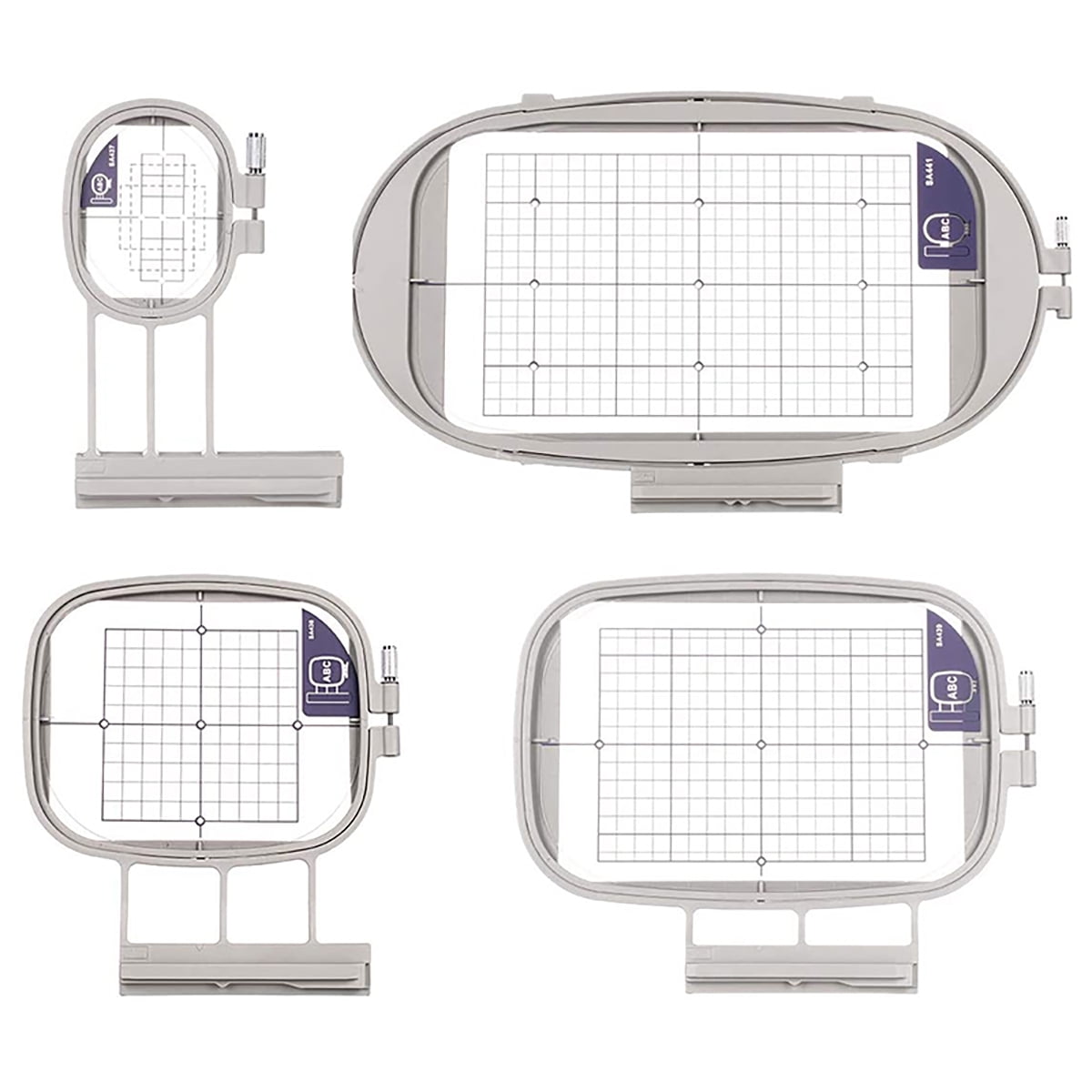 Sew Tech Embroidery Hoops 1"x 2.5" & 4"x 4" Crafting Set with SA437 ...