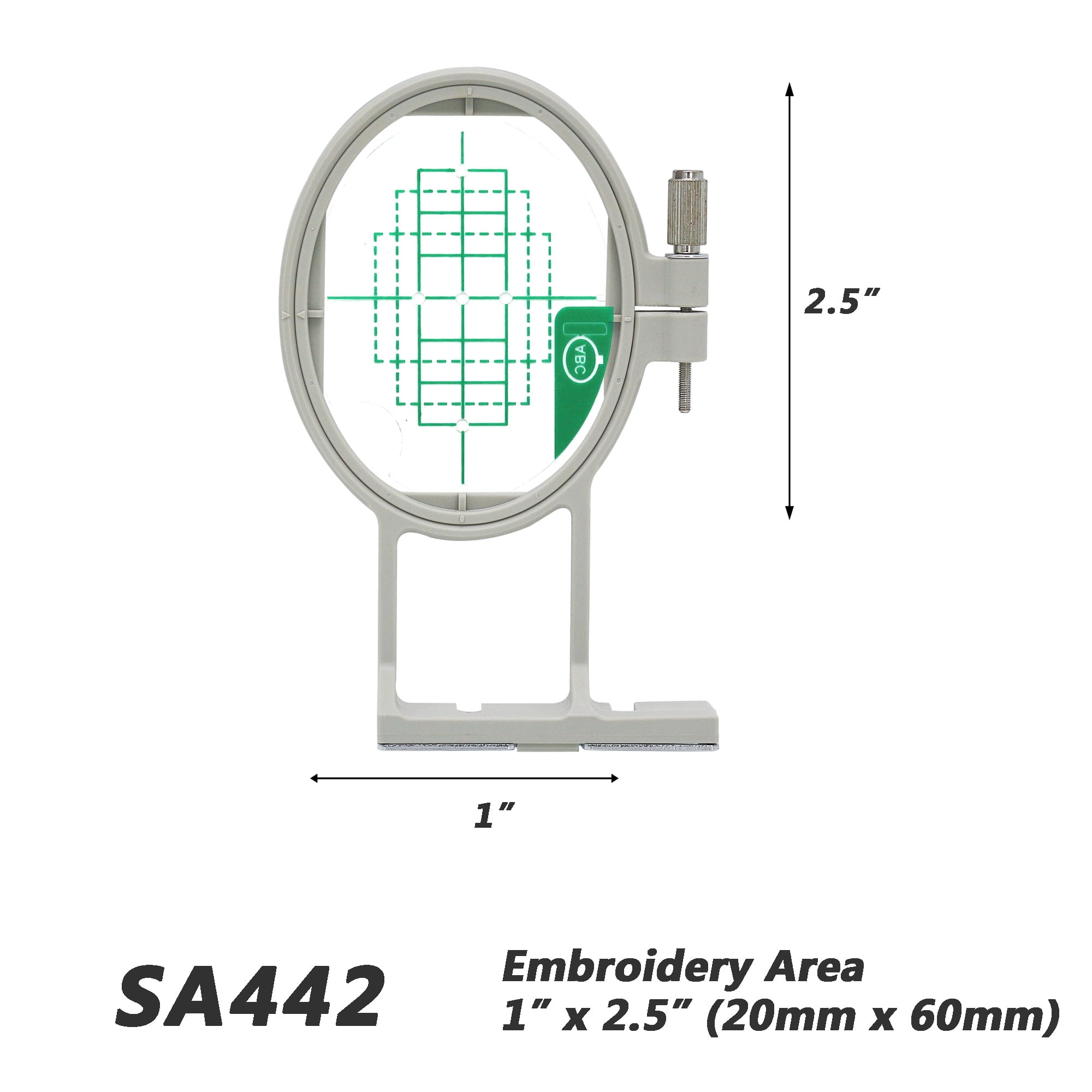 Sew Tech Embroidery Gray Hoop 1" x 2.5" Compatible with Brother ...