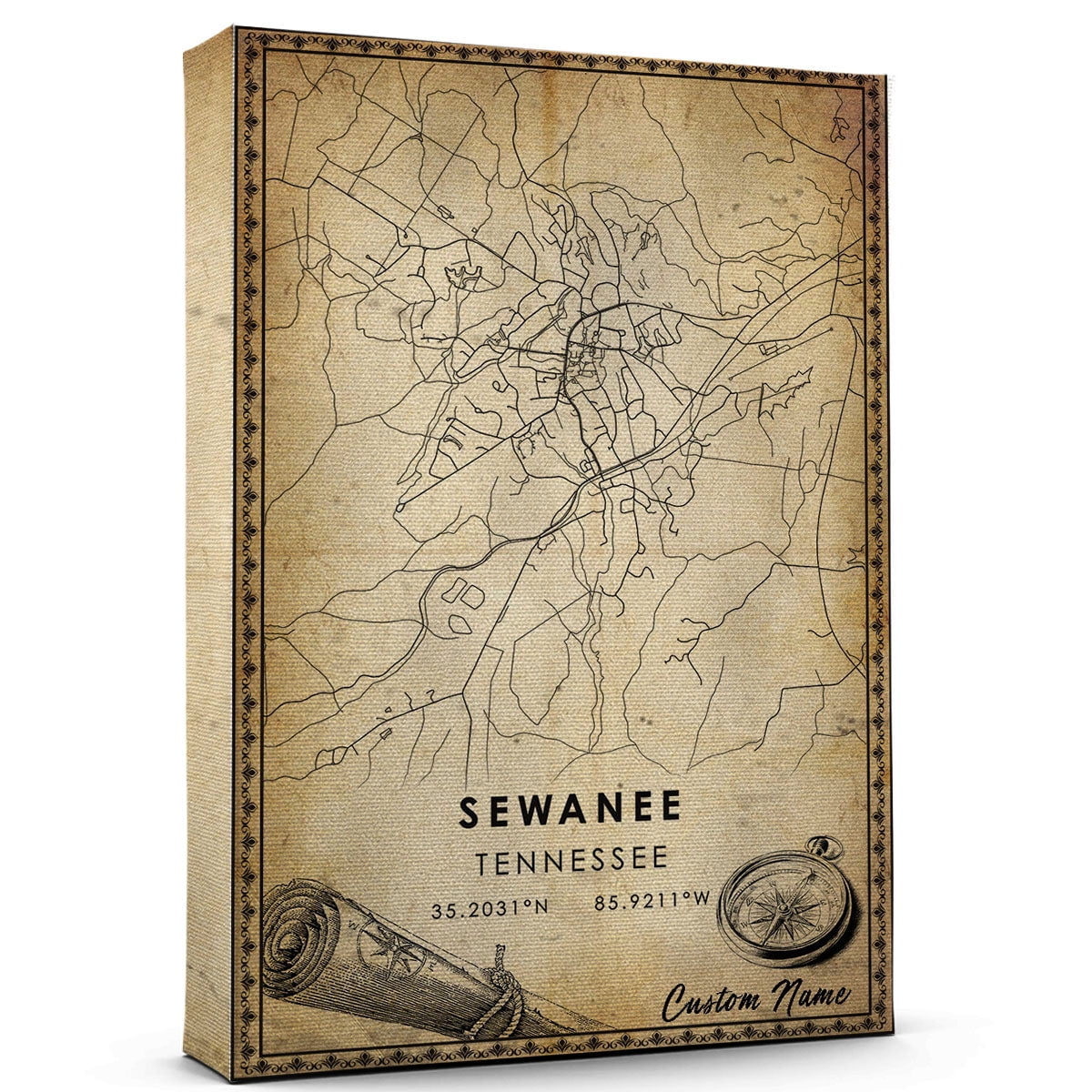 Sewanee Map Poster, Tennessee Map Art Poster, Canvas, Sewanee Map City ...