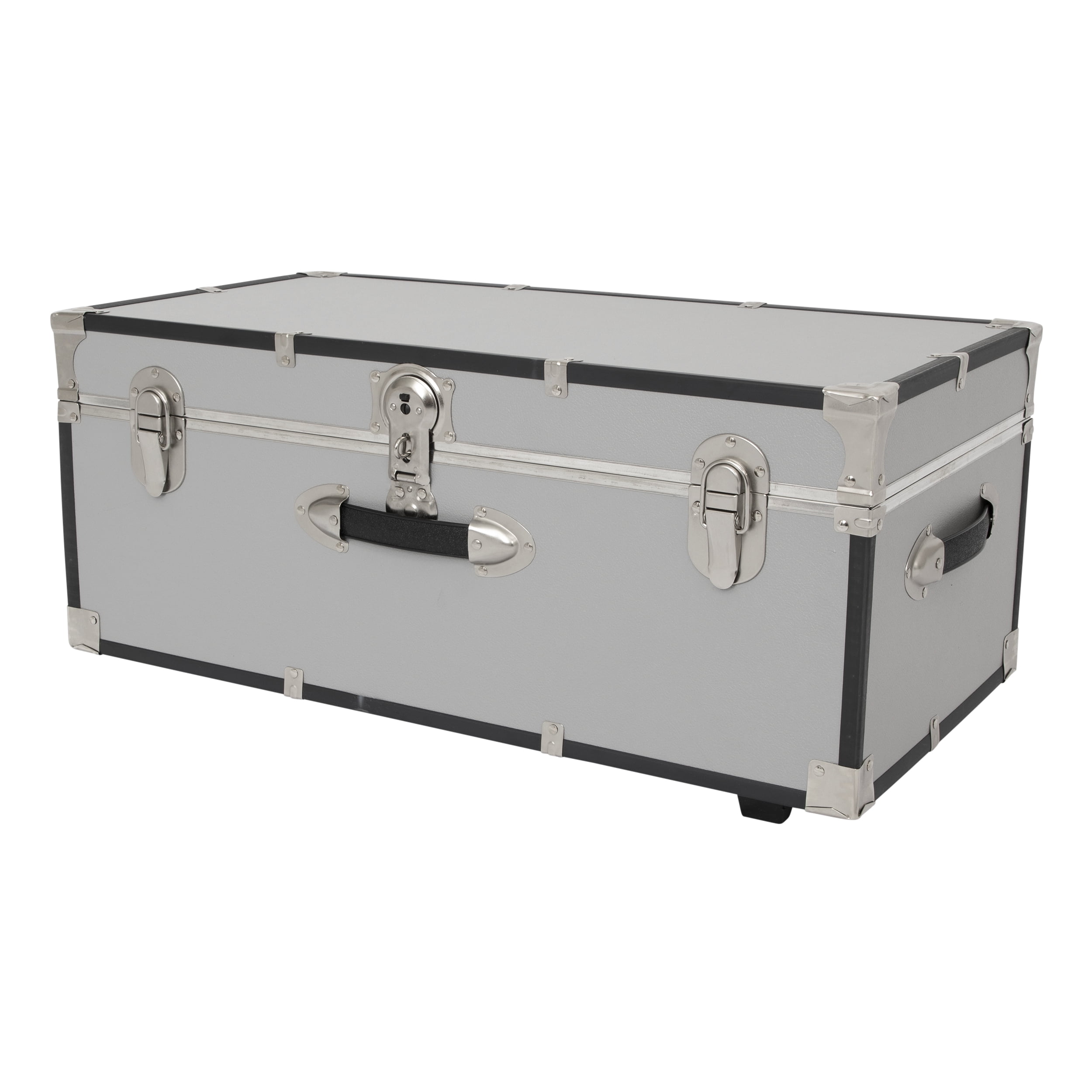 "Seward Explorer 30"" Lockable Footlocker Storage Trunk, Gray - Ideal ...