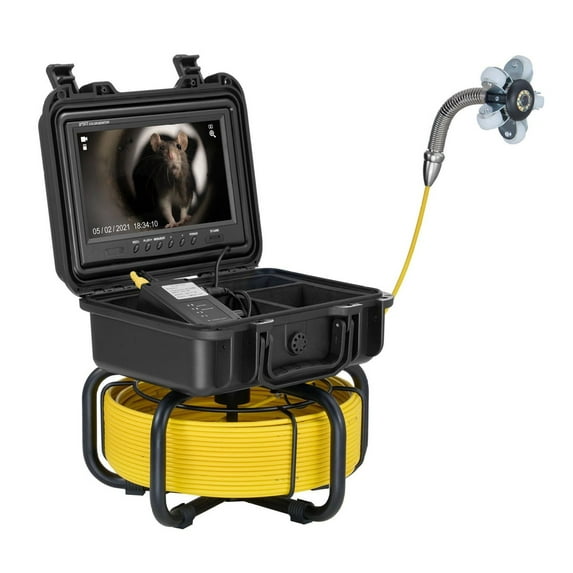 Sewer Camera 165ft, Self-Leveling Drain Camera with 9" Screen, 36X Zoom ...