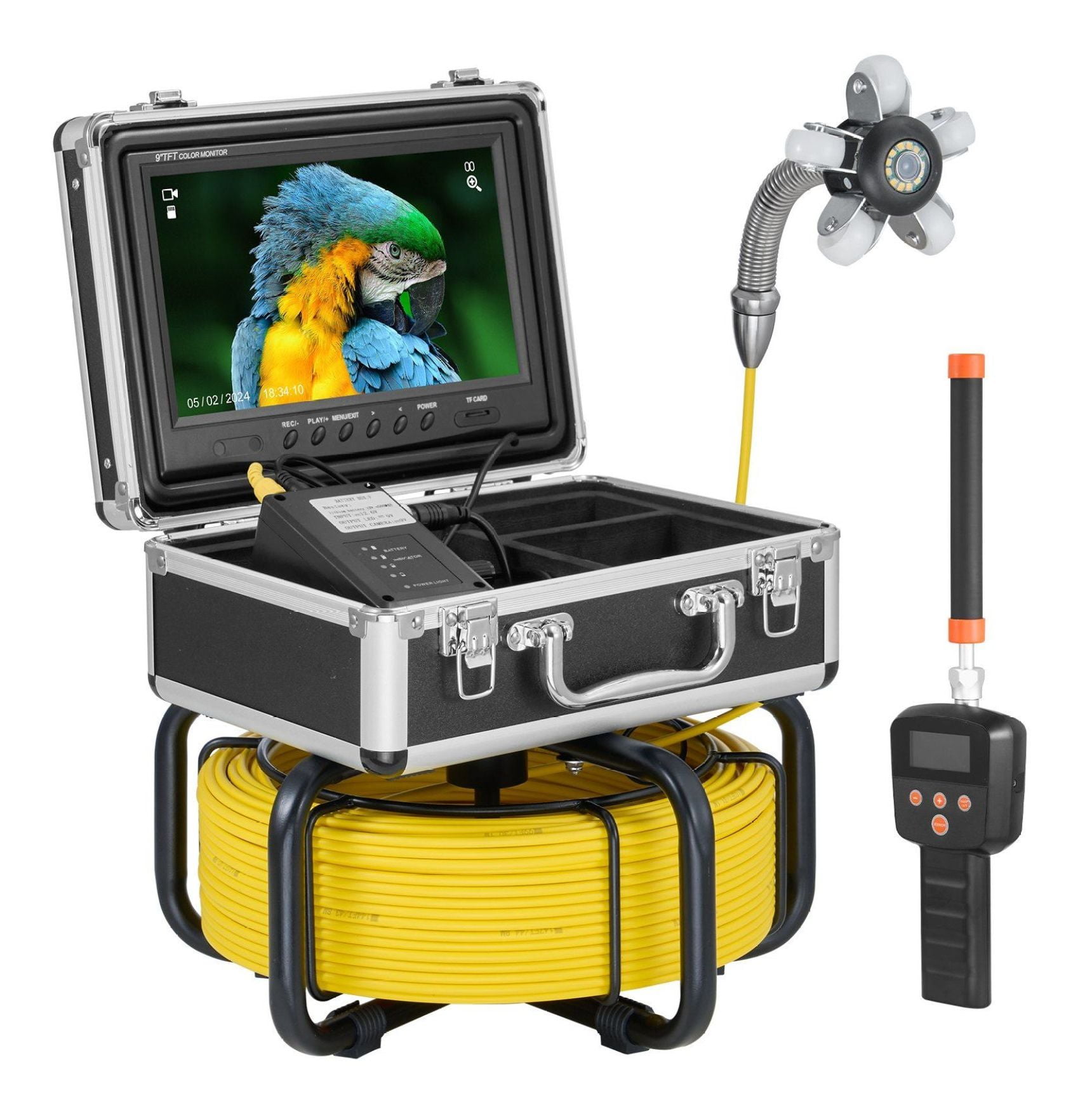 Sewer Camera 98ft with Locator, Self-Leveling Drain Inspection Camera ...