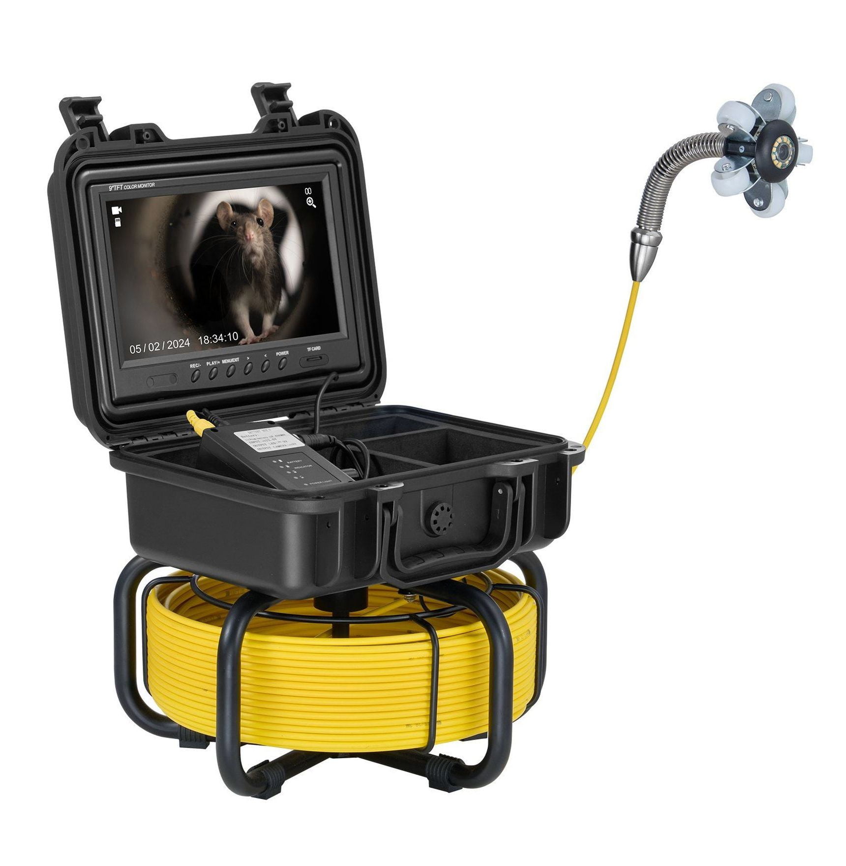 Sewer Camera 98ft - Self-Leveling Drain Inspection Camera with 9 ...