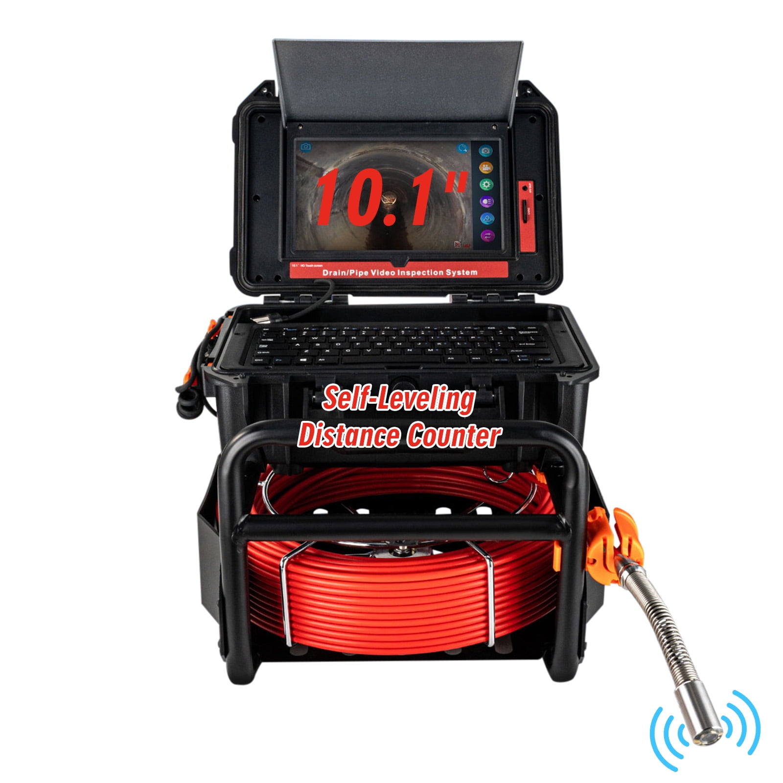 Sewer Camera Self Leveling, 10.1'' Pipe Drain Inspection Camera with ...