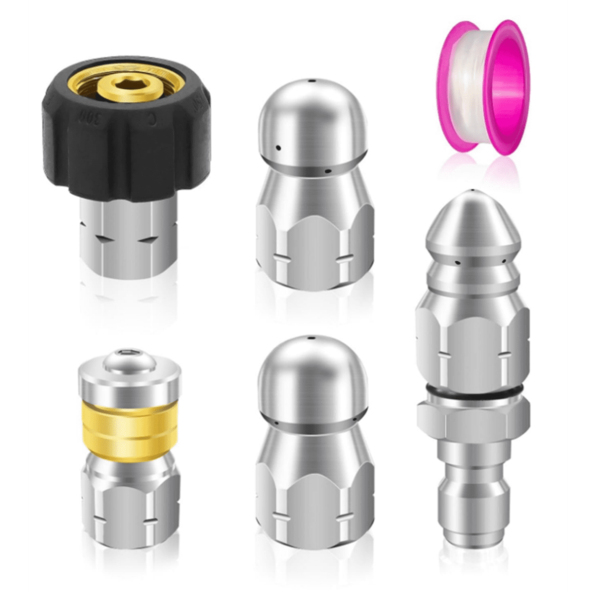 Sewer Jet Nozzle Kit, Drain Sewer Cleaning Tool for Pressure Washer ...