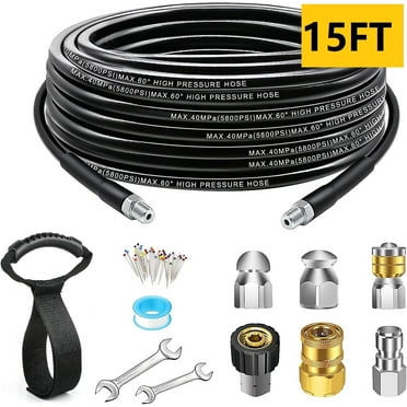 Sewer Jet Hose 100FT 1/4'' NPT Sewer Jetter Kit for Pressure Washer ...