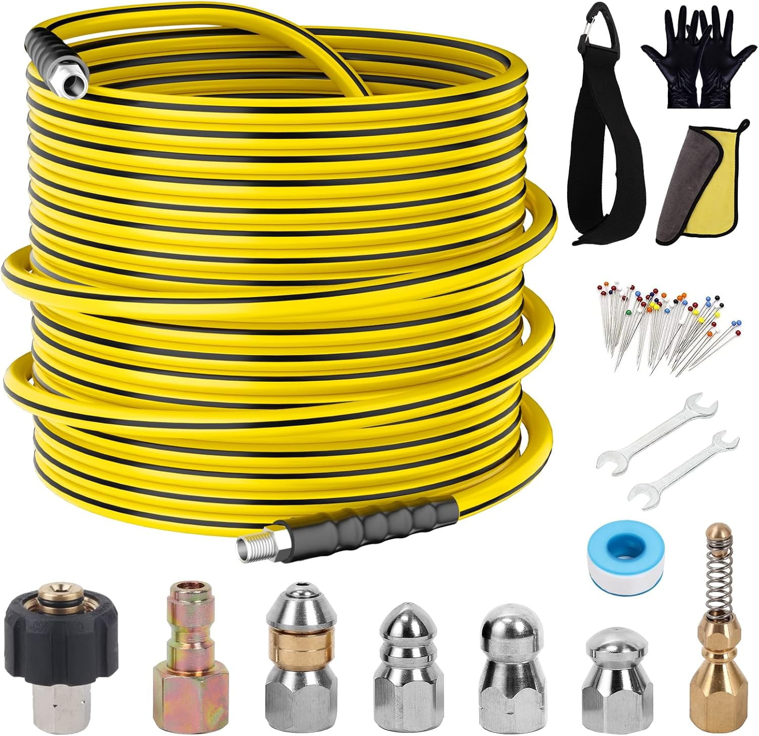 Sewer Jetter Kit for Pressure Washer,Water Jet Drain Cleaning Hose with ...