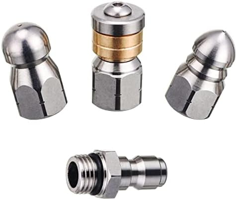 Sewer Jetter Nozzle for Pressure Washer - Stainless Steel Drain ...