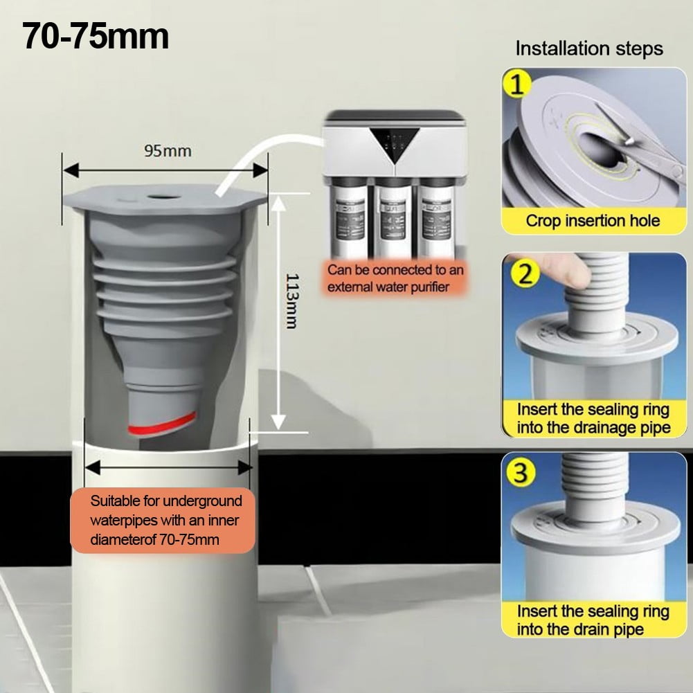 Sewer Pipe Connector Drain Seal Ring Home Plumbing Sealing Protection ...