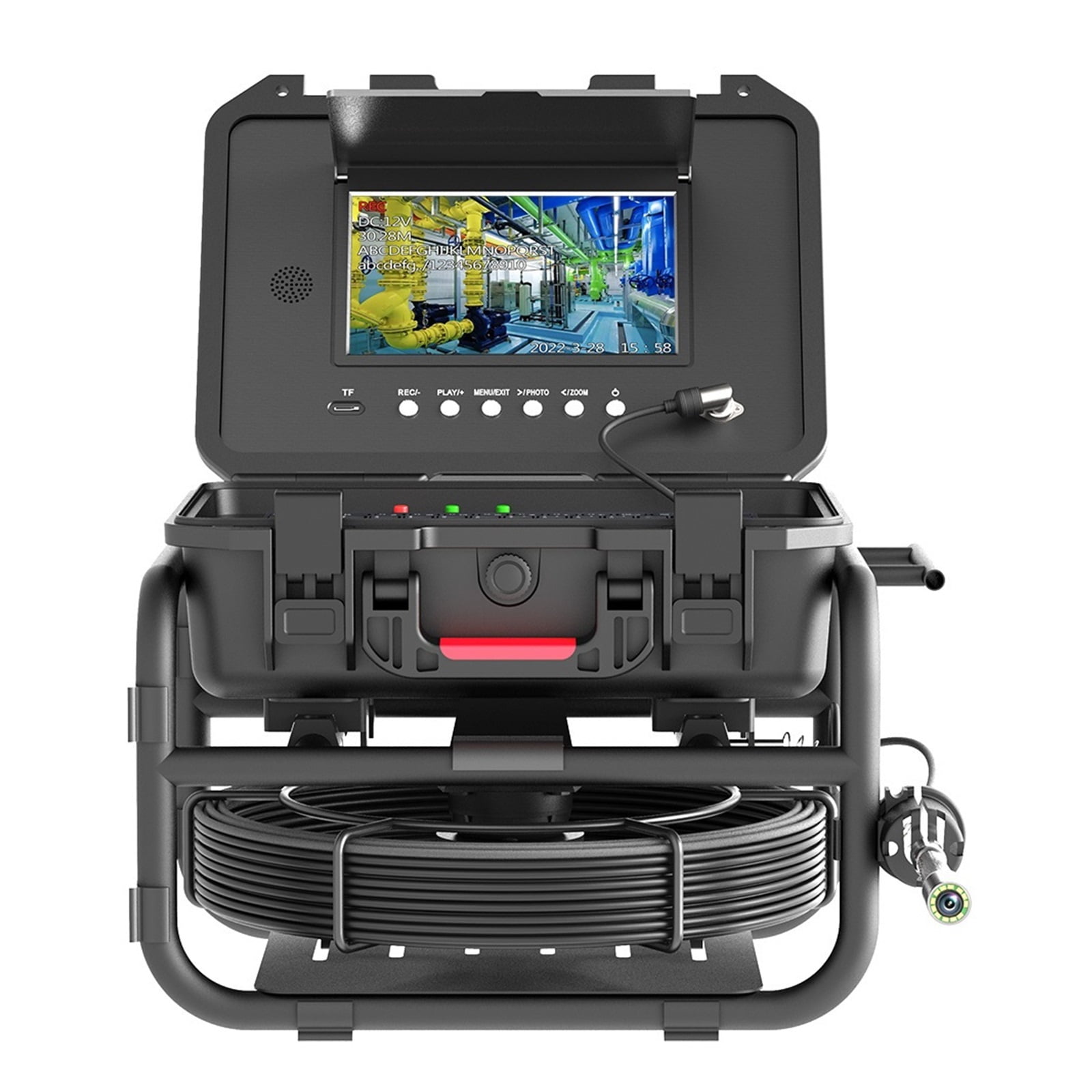 Sewer Pipe Inspection Camera HD 1080P 9 Inch 16GB DVR Distance Counter ...