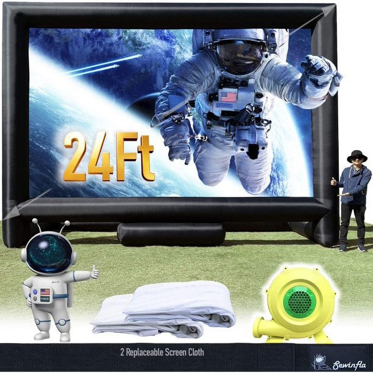 Sewinfla 24Ft Inflatable Outdoor and Indoor Projector Screen with ...