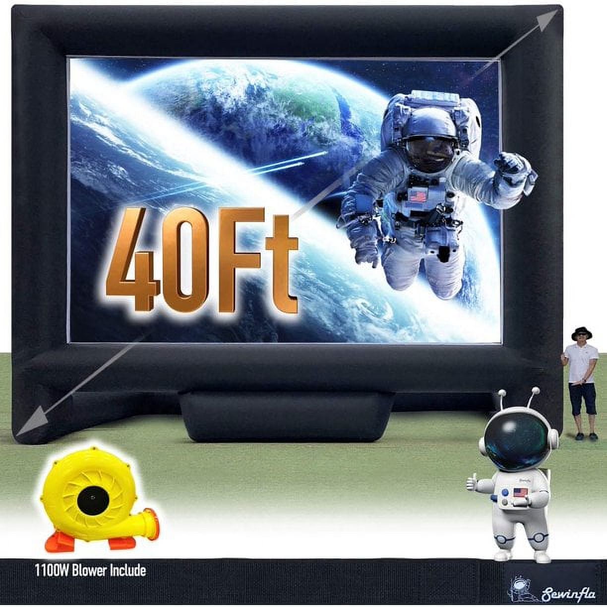 Sewinfla 40Ft Giant Inflatable Movie Screen Outdoor - Portable Blow Up ...