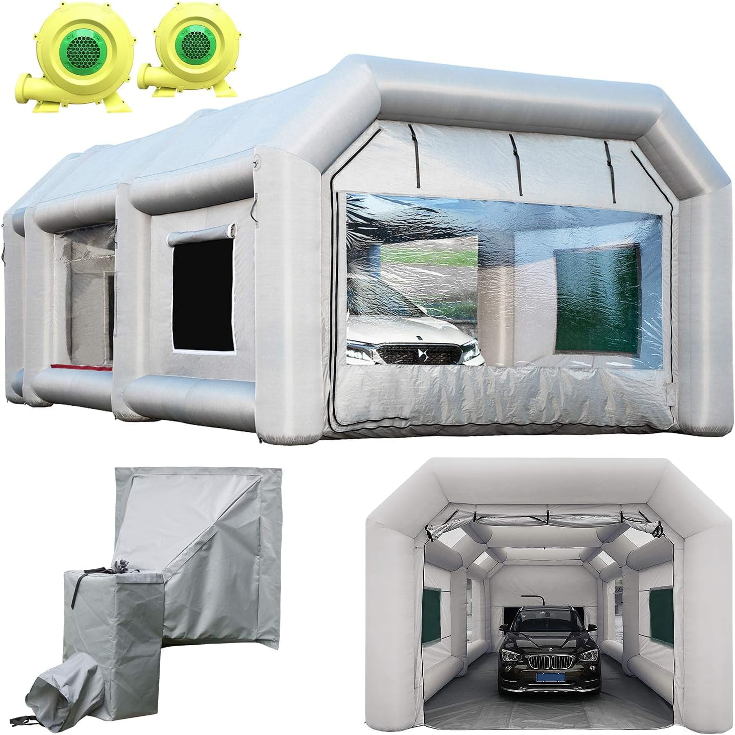 Sewinfla Indoor Inflatable Paint Booth with Air Draft Device 28x15x11Ft ...