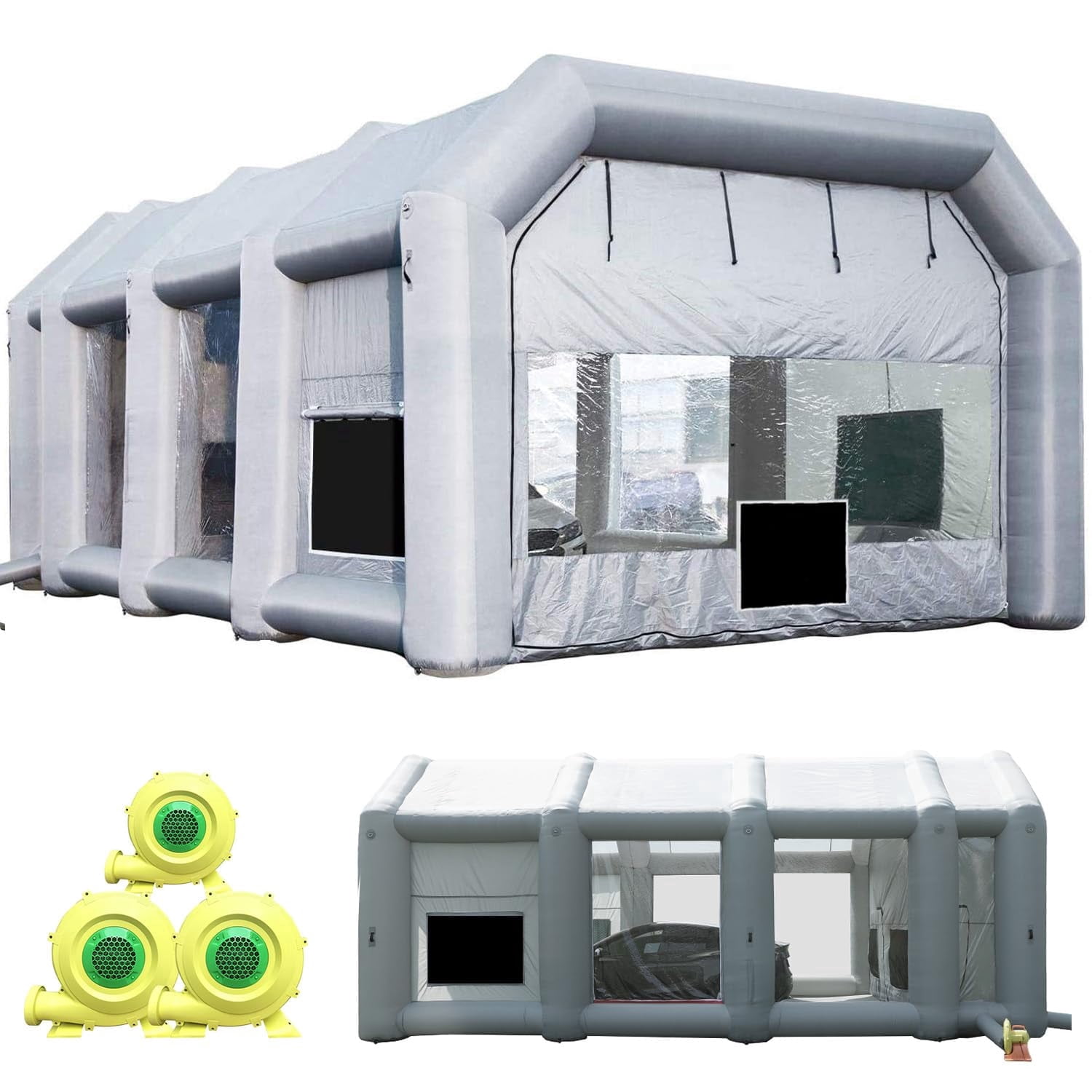 Sewinfla Professional Inflatable Paint Booth 39x20x13Ft with 3 Blowers ...