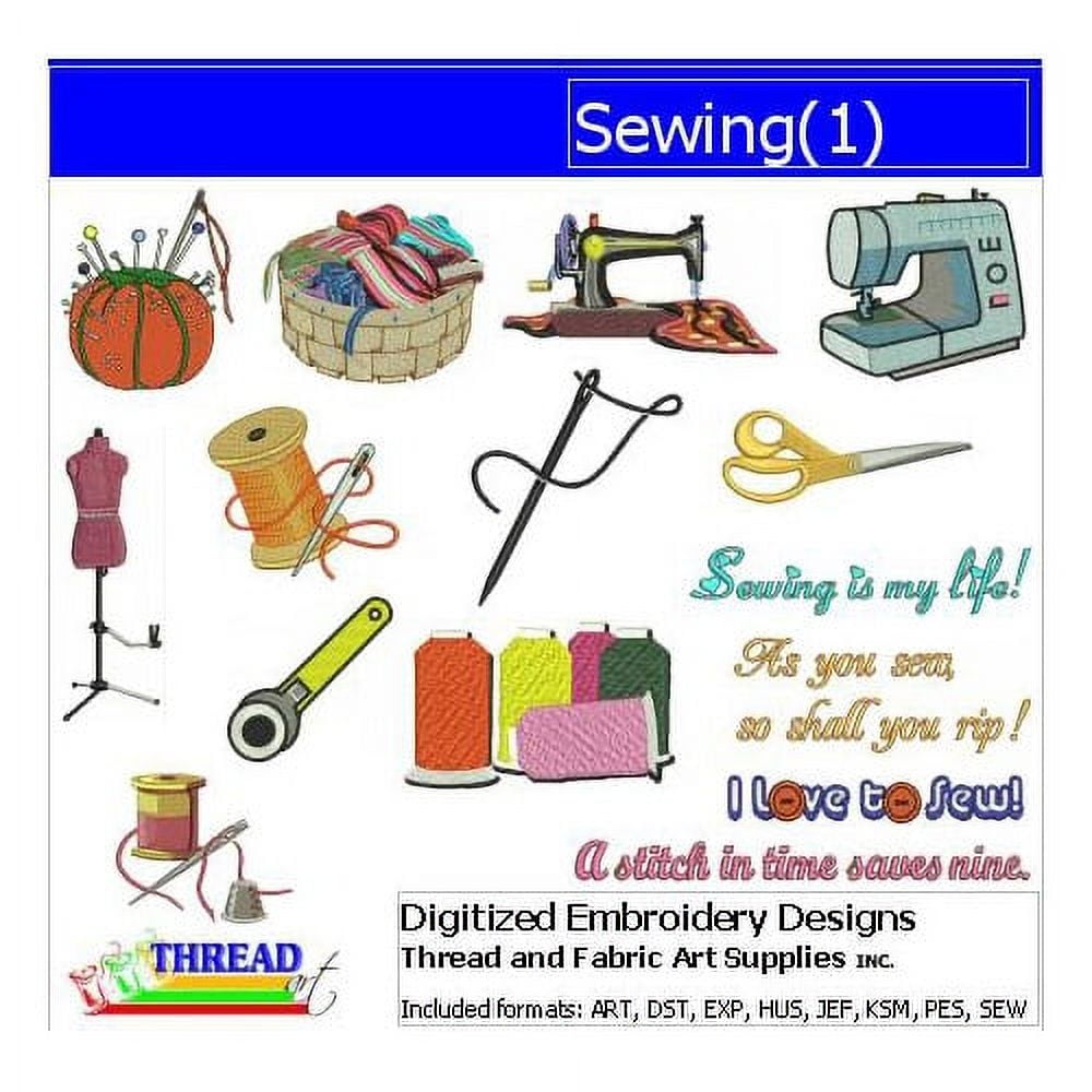 Sewing(1) Embroidery Designs - All Popular Formats Included - Loaded on ...
