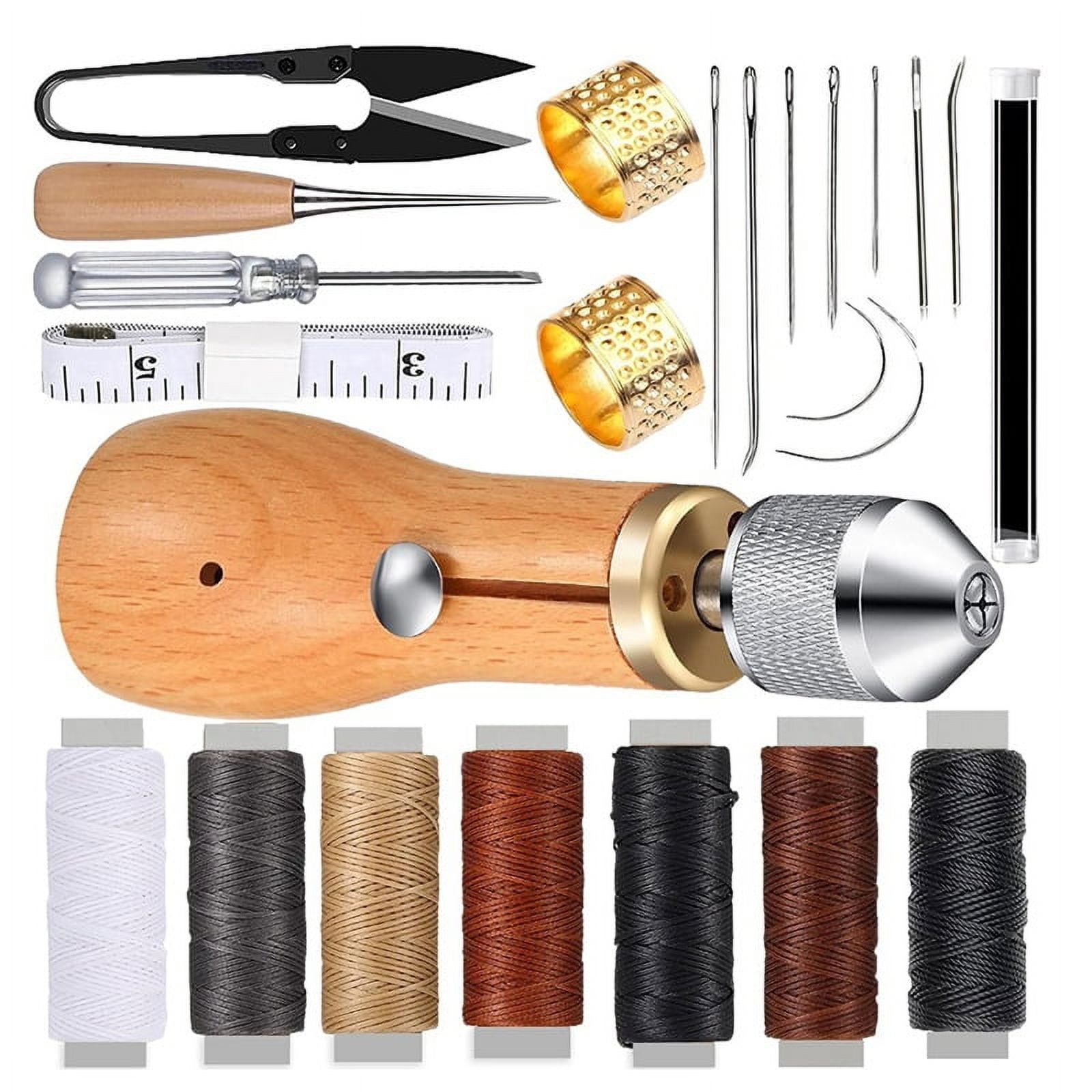 Sewing Awl Set 24 Pieces, Convenient DIY Leather Product Making Kit New ...