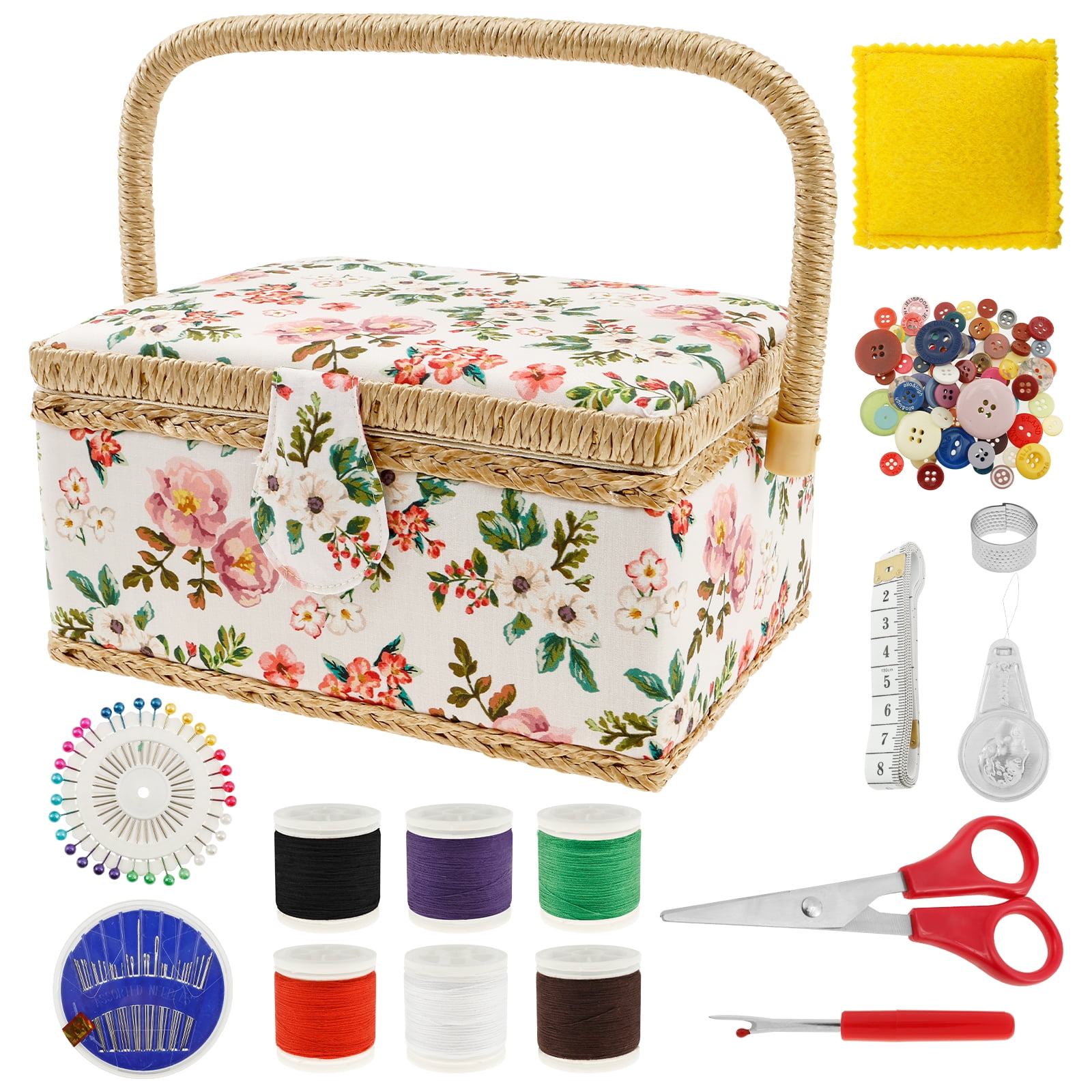 Sewing Basket with Accessories Practical Sewing Basket Organizer with ...