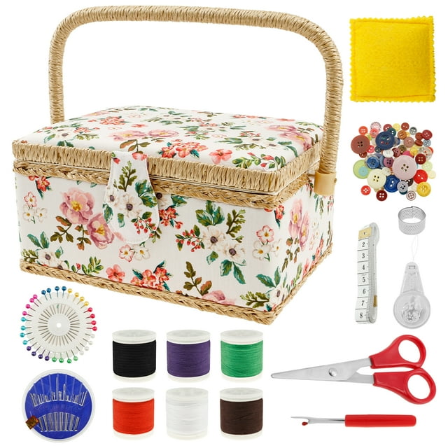 Sewing Basket with Accessories Practical Sewing Basket Organizer with ...