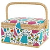 Navaris Sewing Box with Accessories - Sew Basket with Organizer Tray ...