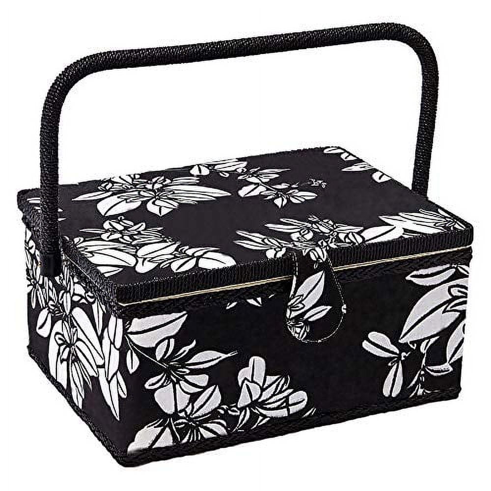 Adolfo Design Large Sewing Kit Organizer - Floral Print Storage Box ...