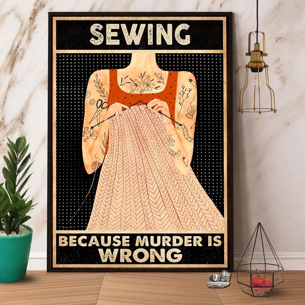 Sewing Because Murder Is Wrong Satin Poster Wall Art Decor 11 x 17 Inch ...
