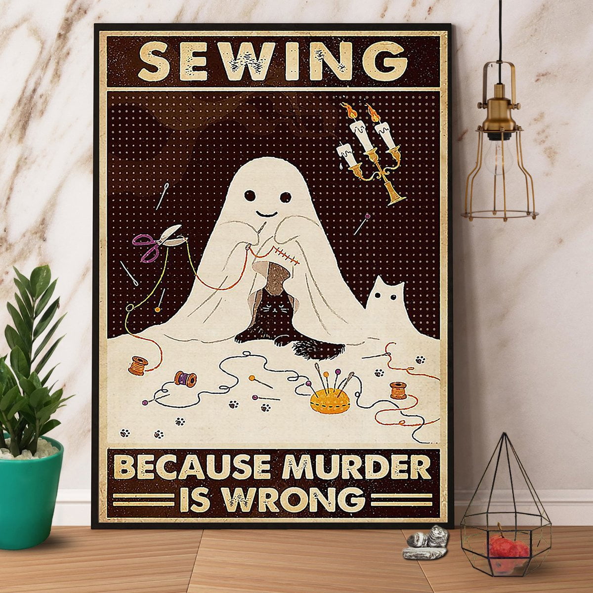 Sewing Boo Sewing Because Murder Is Wrong Paper Poster No Frame Matte ...