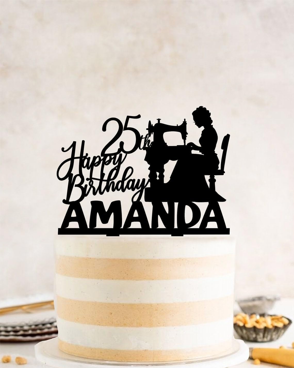Sewing Cake Topper,Sewing Machine Themed Cake Topper,Stitching Birthday ...