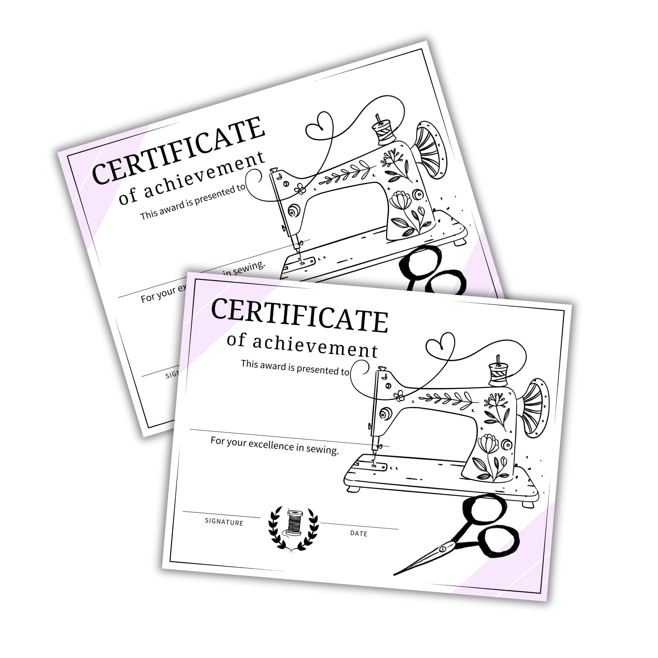 Sewing Certificate of Achievement 30pk 8.5x11 Award Winner Best Most ...