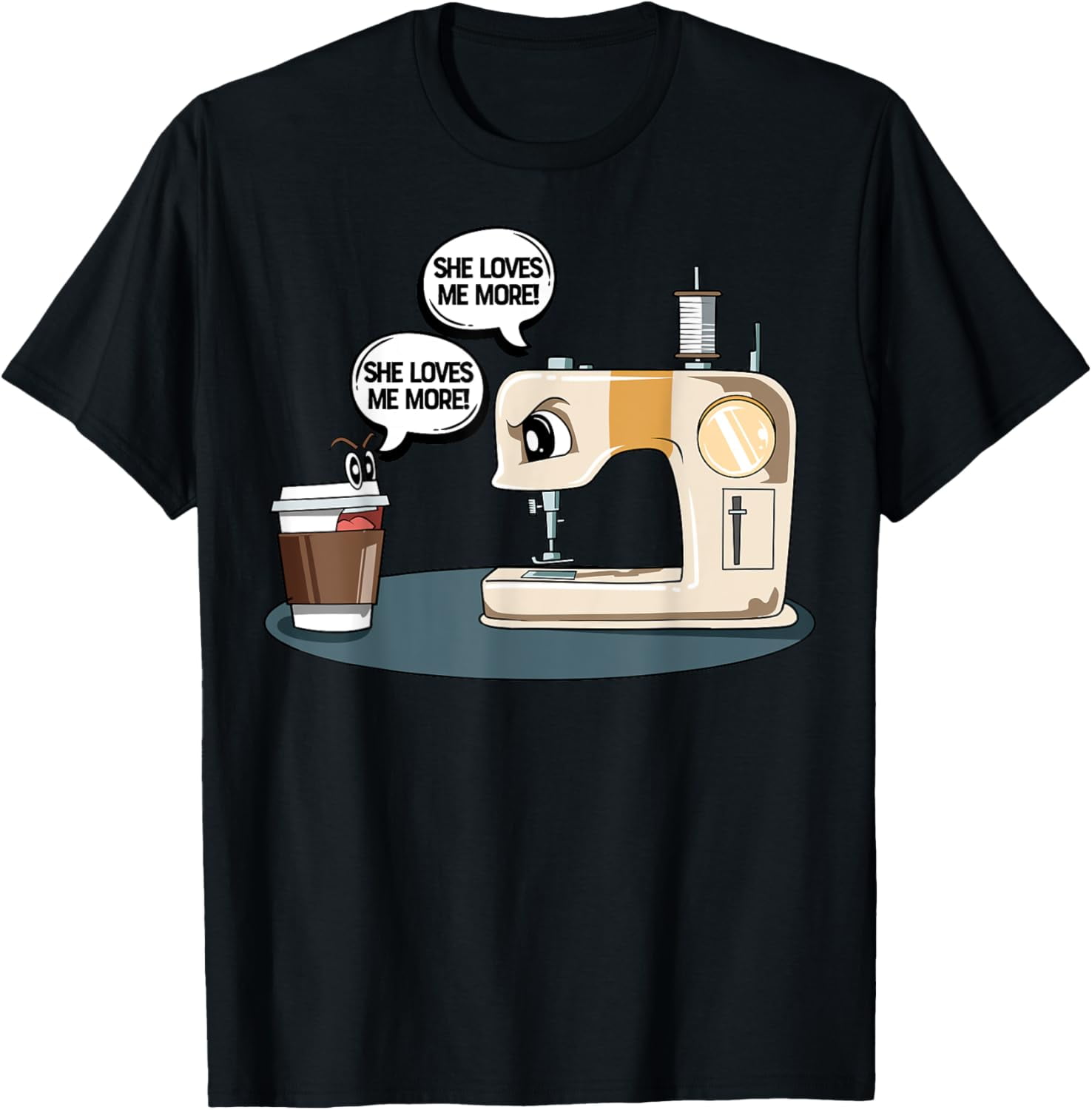 Sewing Coffee Quilting Seamstress Sewing Machine Coffee T-Shirt ...