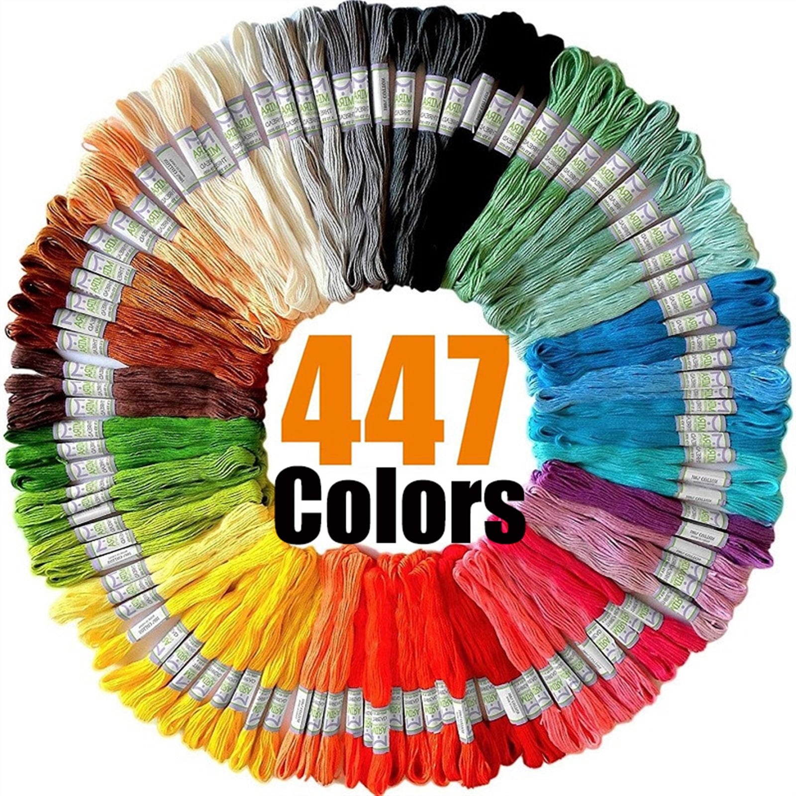 Sewing Embroidery Thread Set 447 Color Floss Skeins Threads For ...