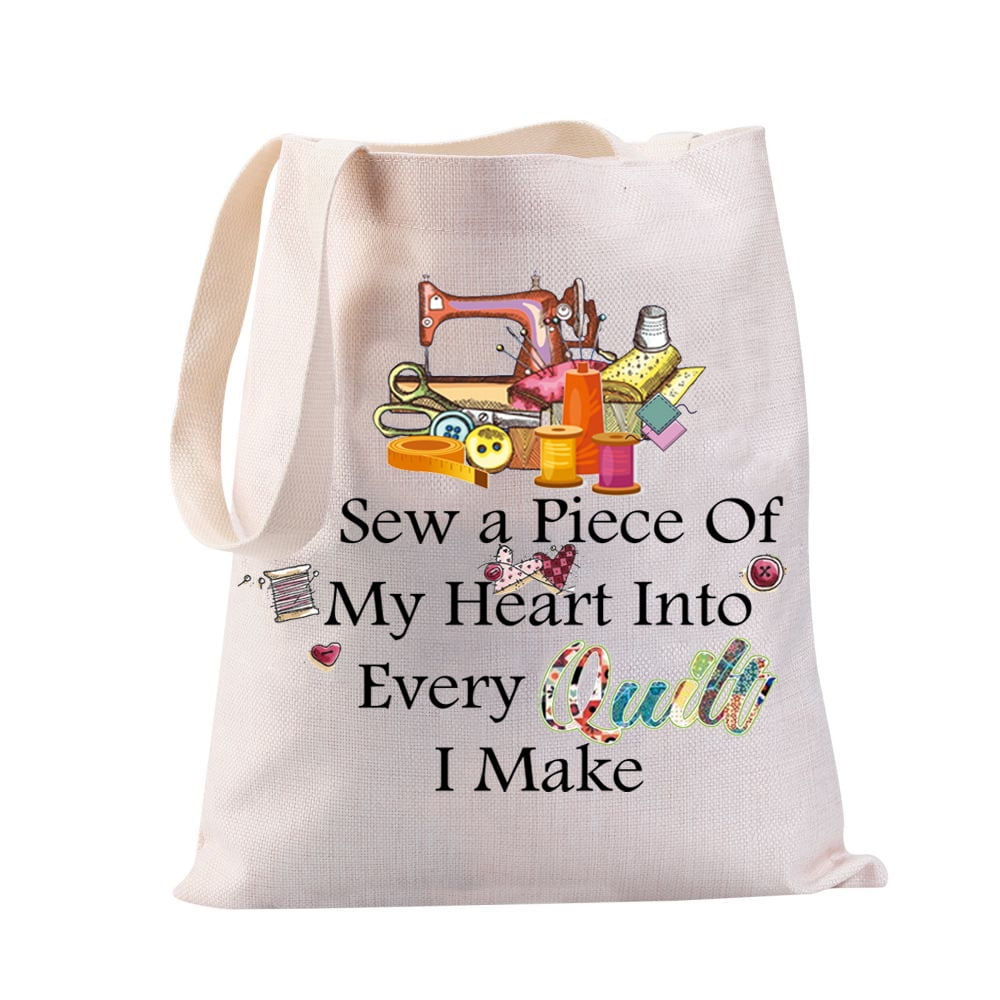 Sewing Gift Quilter Gift I Sew My Heart Into Every Quilt Tote Bag ...