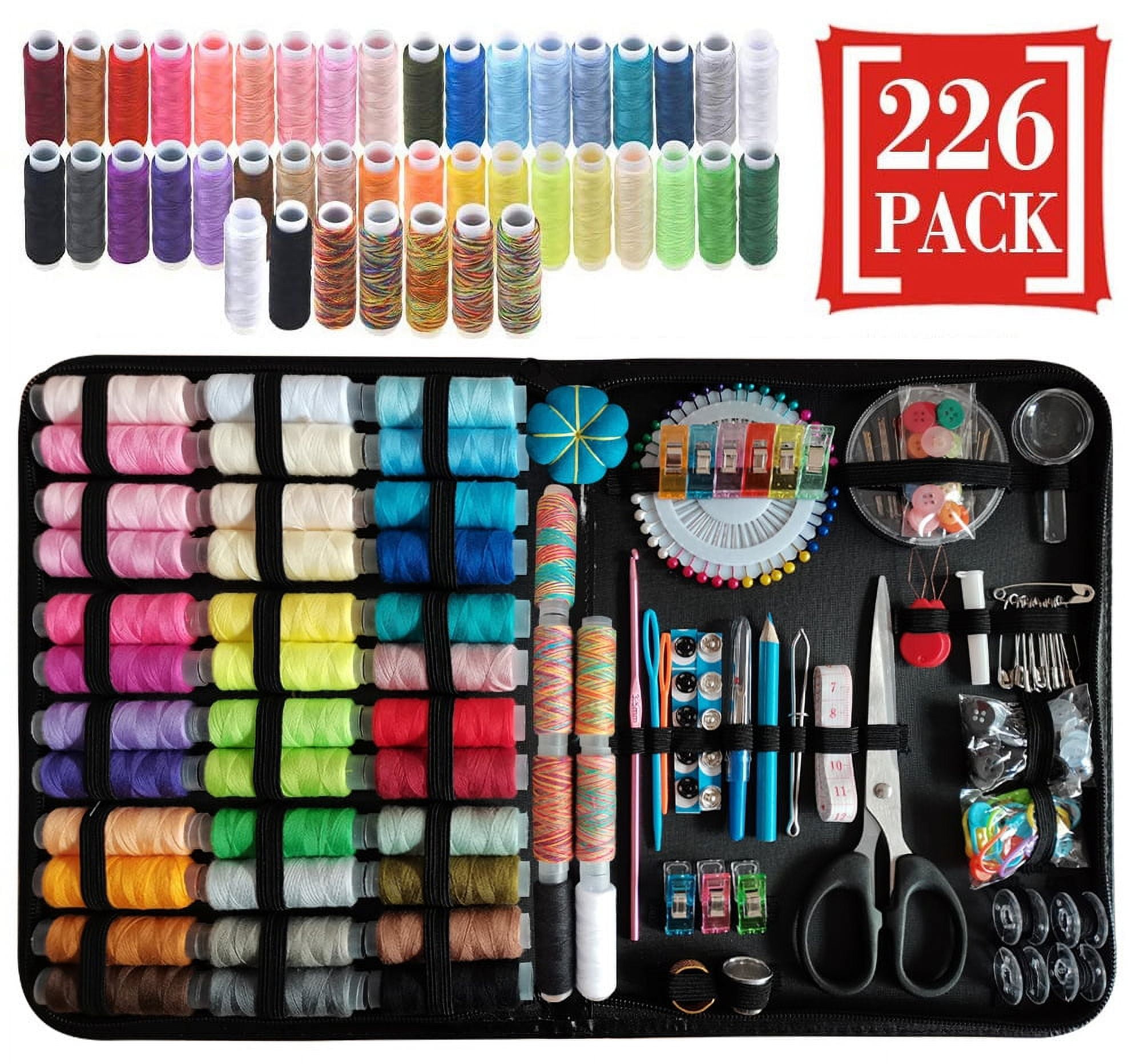 Sewing Kit: 43 XL Spools, 226 Pcs Case, Portable Basic Repair Kit - for ...
