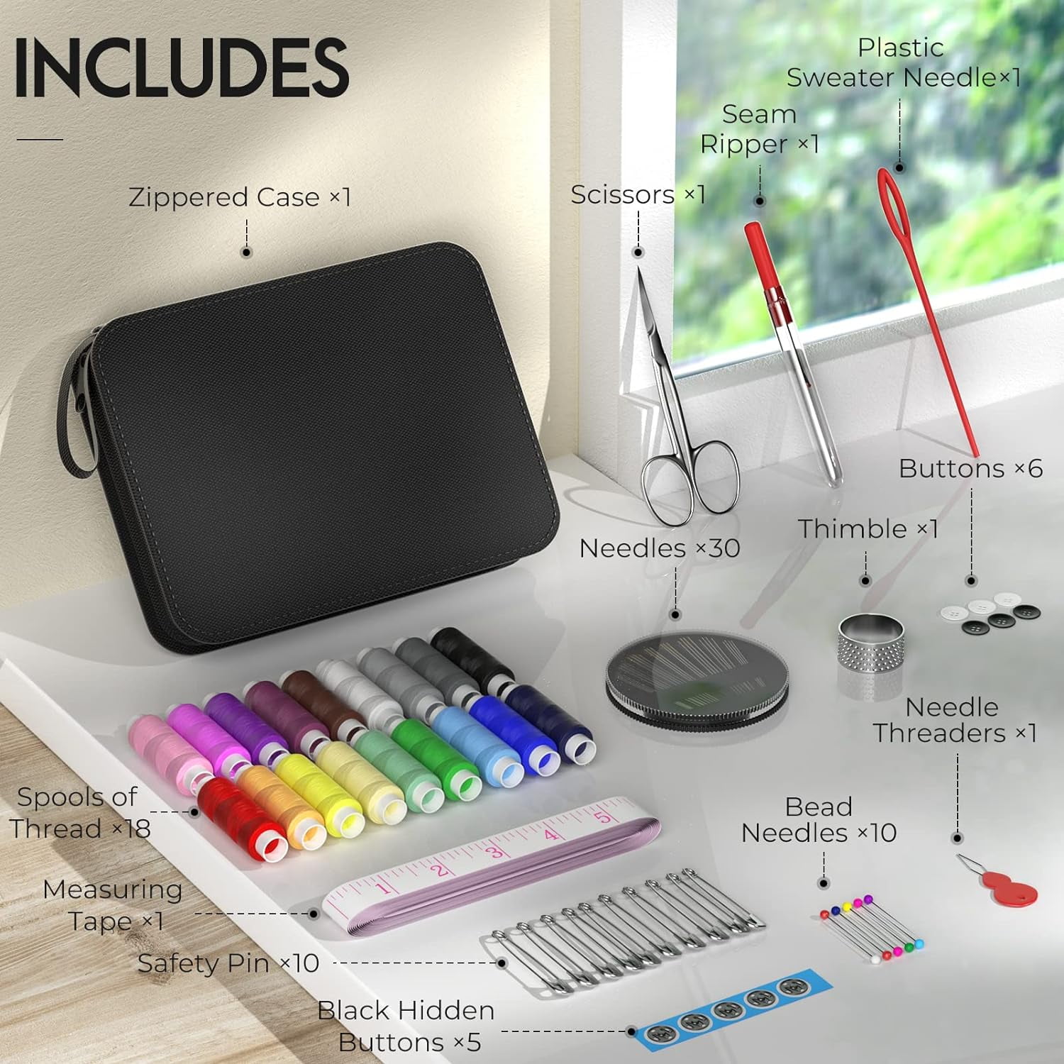 Sewing Kit for Adults, Beginner, Kids, Traveler, Emergency Repair, Home ...