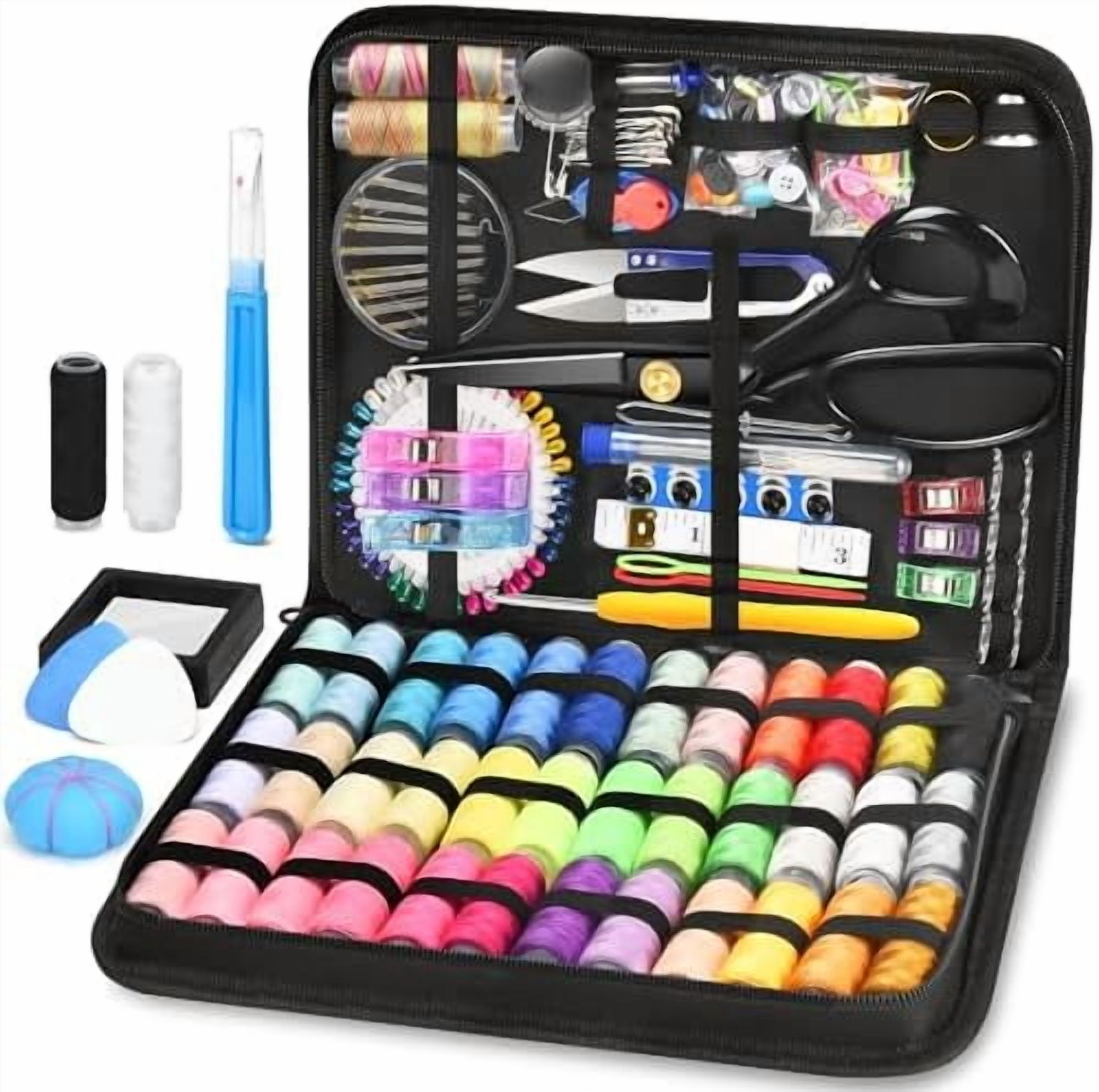 Sewing Kit for Adults with Heavy Duty Fabric Scissors, 241 Pcs Newly ...