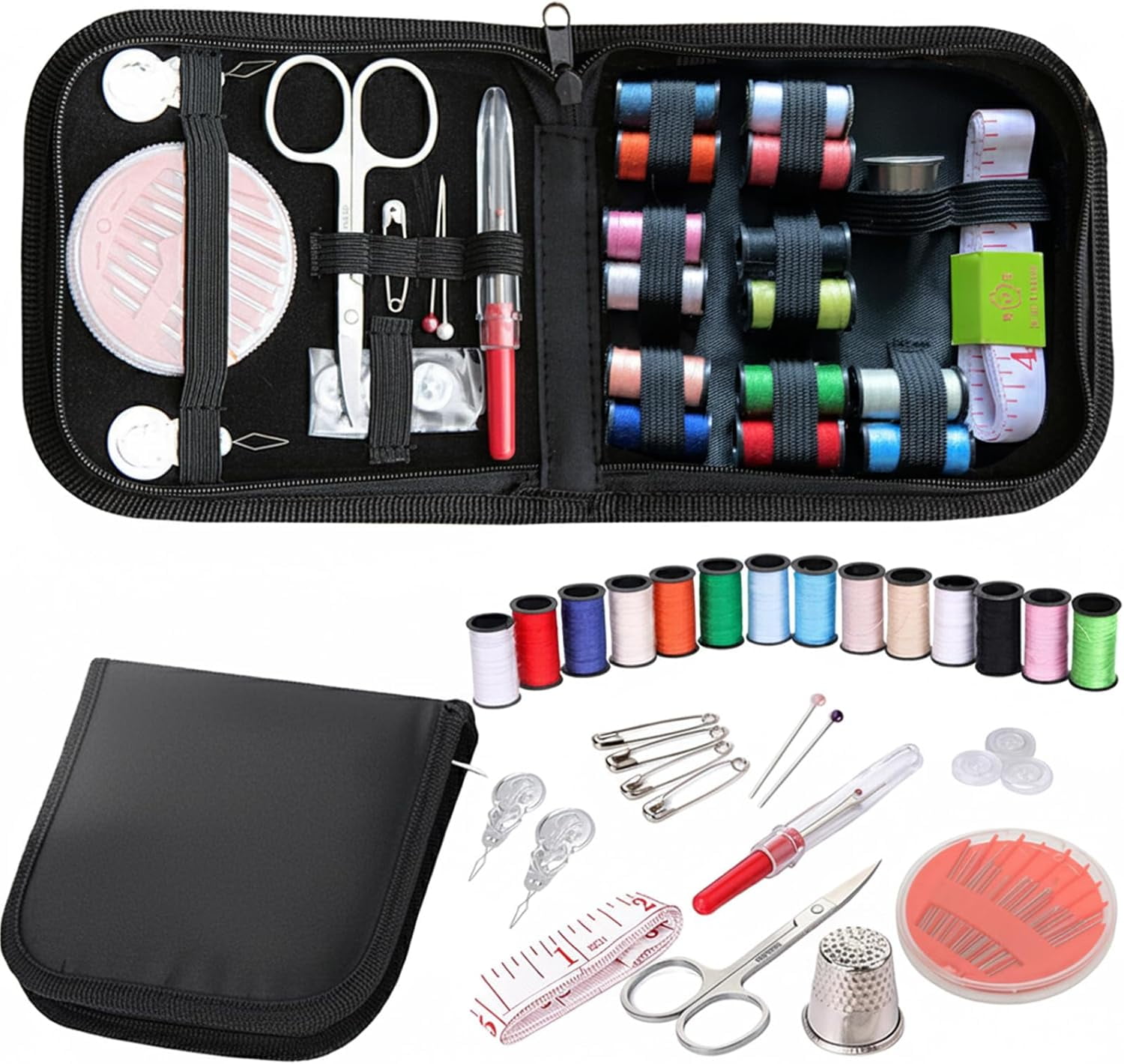 Sewing Kit with Case, Portable Needle and Thread Kit with Sewing ...