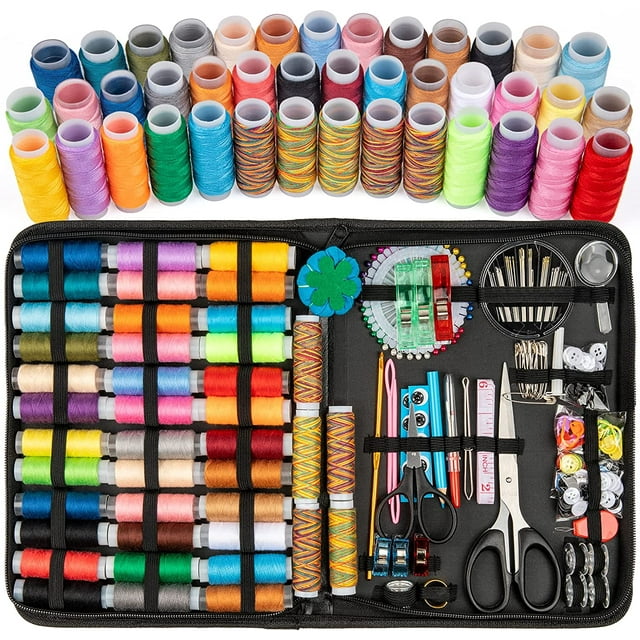 Large Portable Sewing Kit for Adults, 206 Pcs Hand Sewing Kits with ...