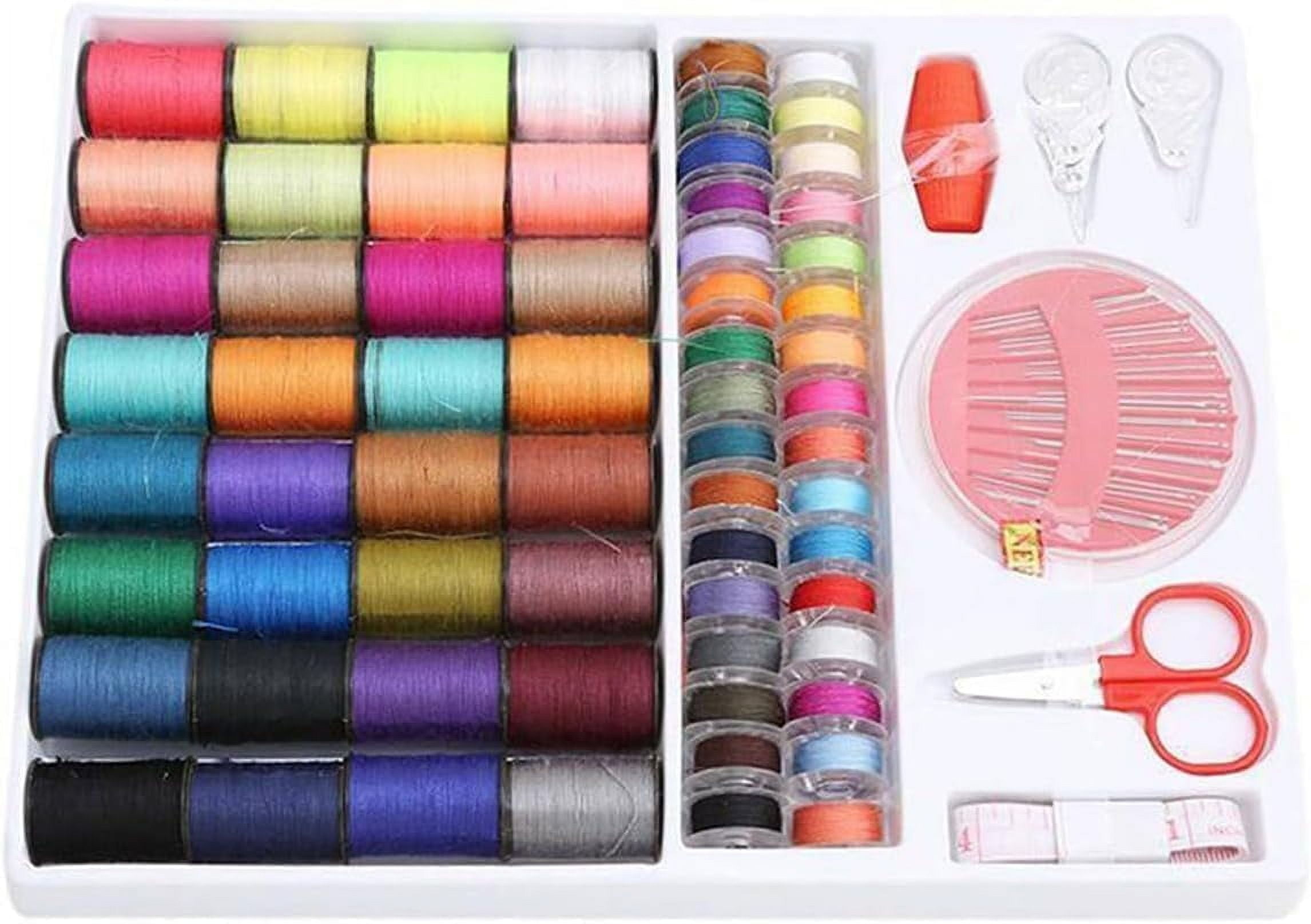 Sewing Kit with 100 Basic Sewing Accessories, 64 Spools of Thread Mini ...